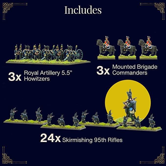 Wargames Delivered Black Powder War - Epic Battles: British Highlanders & Riflemen Set, Revolutionary War Tabletop Toy Soldiers for Miniature Wargaming by Warlord Games