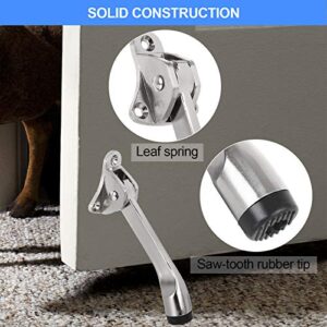 4 Pack Kickdown Door Stop, Commercial Heavy Duty Door Stops for Bottom of Door, Kickstand Door Stopper with Rubber Tip and Spring Lever, Adjustable, Easy to Kick Down Door Stoppers and Release