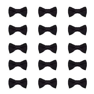 ph pandahall 120pcs mini bow tie bows ribbon bows 1″ grosgrain ribbon bowknots, black mini bow ties embellishment woven hair bows for diy hair clips, pets hair bows