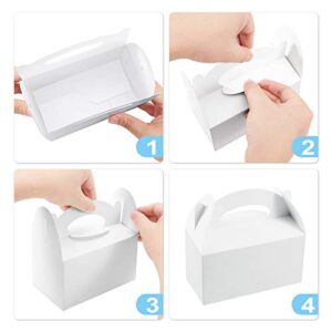 Eupako 48 Pack Treat Boxes White Goodies Favor Boxes Small Gable Gift Boxes for Wedding, Birthday Party with Twine and Tag 6.2 x 3.5 x 3.5 Inches