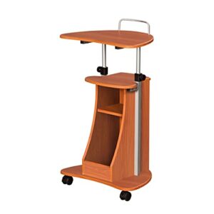 Adjustable Height Laptop Cart With Storage. Color: Woodgrain