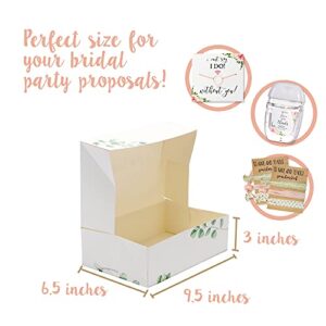 Pop Fizz Designs Flower Girl Proposal Box Set {2 Pack} I Will You Be My Flower Girl? | Flower Girl Box for Flower Girl Gifts | Eucalyptus Style with Rose Gold Foil