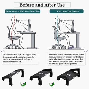 Foot Rest for Under Desk at Work - Up and Down Adjustable Foot Rest with Massage Texture and Roller, Ergonomic Foot Rest with 6 Height Position, for Home, Office, School, Comes with a Massage Roller