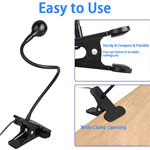 3W UV LED Desk Light,Flexible Gooseneck and Clamp Mini Desk Light with Switch,Portable Glue Curing Lamp Light for Mobile Repair Black