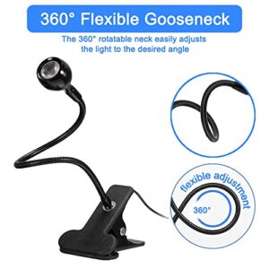 3W UV LED Desk Light,Flexible Gooseneck and Clamp Mini Desk Light with Switch,Portable Glue Curing Lamp Light for Mobile Repair Black