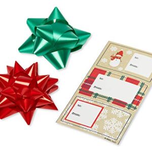 American Greetings Christmas Wrapping Paper Kit - 4 Traditional Rolls with Gridlines, 7 Bows and 30 Gift Tags (41-Count, 120 sq. ft.)