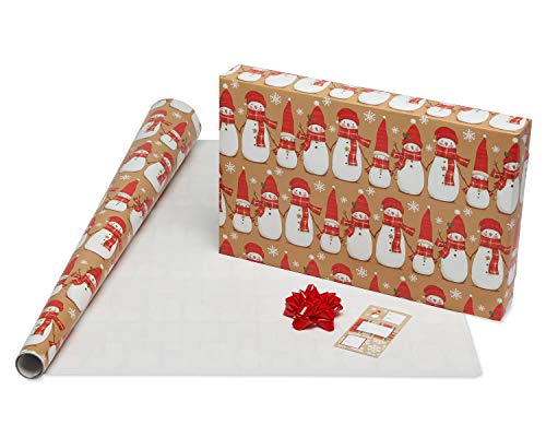 American Greetings Christmas Wrapping Paper Kit - 4 Traditional Rolls with Gridlines, 7 Bows and 30 Gift Tags (41-Count, 120 sq. ft.)