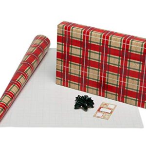 American Greetings Christmas Wrapping Paper Kit - 4 Traditional Rolls with Gridlines, 7 Bows and 30 Gift Tags (41-Count, 120 sq. ft.)