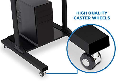 Mount-It! Mobile Standing Desk/Height Adjustable Stand Up Computer Work Station | Rolling Presentation Cart with 27.5 Inch Wide Platform, Locking Wheels