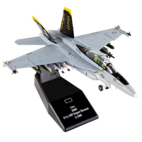 Busyflies Fighter Jet Model 1:100 F/A-18 Hornet Strike Fighter Attack Fighter Plane Model Diecast Military Model Airplane for Collection and Gift