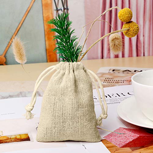 30Pcs Burlap Gift Bags 4'' x 3'' Burlap Bags with Drawstring, Wedding Hessian Linen Sacks Bag,Jewelry Pouches Burlap Bags, Gift Bags for Birthday, Party, Present, Wedding Favors, Art and DIY Craft