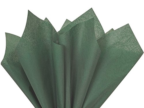 Forest Green Tissue Paper 15 Inch X 20 Inch - 100 Sheets Premium Quality Tissue Paper by A1 bakery supplies Made in USA