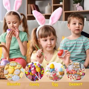 24 Pcs Easter Treat Boxes Happy Easter Gift Boxes, Easter Cookie Gift Box with Handle Bunny Eggs Easter Basket Containers Rabbit Shape Candy Goody Cookie Box Holder for School Classroom Party Favor Supplies