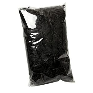 jinzofly raffia paper shreds, 100g strands shredded crinkle confetti for hamper filling gift packaging decorative filling (black)