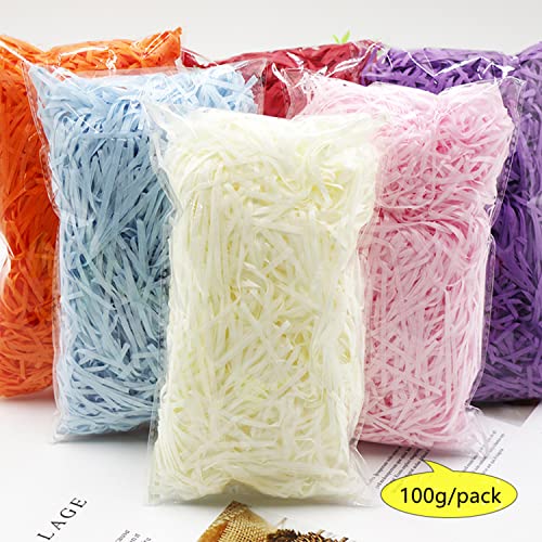 JINZOFLY Raffia Paper Shreds, 100g Strands Shredded Crinkle Confetti for Hamper Filling Gift Packaging Decorative Filling (Black)