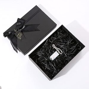 JINZOFLY Raffia Paper Shreds, 100g Strands Shredded Crinkle Confetti for Hamper Filling Gift Packaging Decorative Filling (Black)