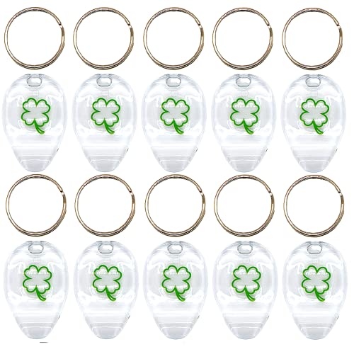 Plastic Scraper for Lottery Tickets, Stickers , Labels, Films, Clover Lottery Scratcher , Lotto Scratcher With Keychain, Gambler Lucky gift (10)