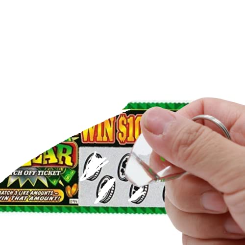 Plastic Scraper for Lottery Tickets, Stickers , Labels, Films, Clover Lottery Scratcher , Lotto Scratcher With Keychain, Gambler Lucky gift (10)