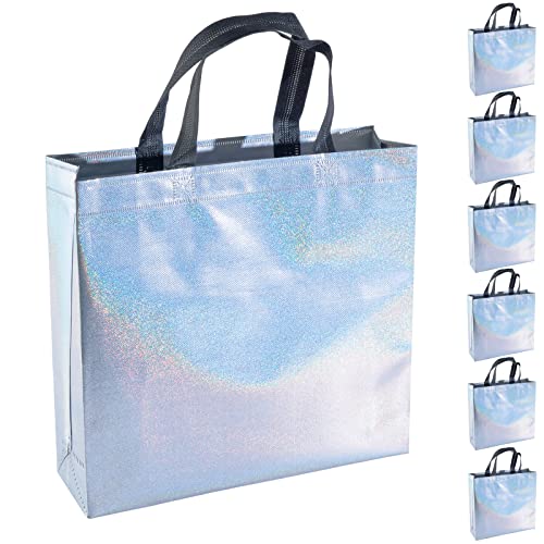 LOOKSGO 6 Pcs Gift Bags Glossy Reusable Gift bag for Party Wedding