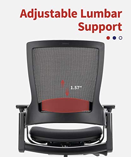 CLATINA Ergonomic High Swivel Executive Chair with Adjustable Height 3D Arm Rest Lumbar Support and Mesh Back for Home Office Black BIFMA Certification No. 5.1