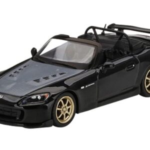 Truescale Miniatures S2000 (AP2) Mugen Convert. Berlina Black with Carbon Hood & Gold Wheels Ltd Ed to 3600 pcs 1/64 Diecast Model Car by True Scale Miniatures MGT00309