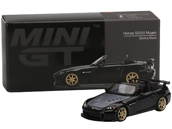 Truescale Miniatures S2000 (AP2) Mugen Convert. Berlina Black with Carbon Hood & Gold Wheels Ltd Ed to 3600 pcs 1/64 Diecast Model Car by True Scale Miniatures MGT00309