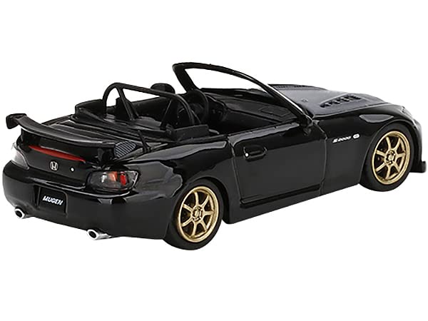 Truescale Miniatures S2000 (AP2) Mugen Convert. Berlina Black with Carbon Hood & Gold Wheels Ltd Ed to 3600 pcs 1/64 Diecast Model Car by True Scale Miniatures MGT00309