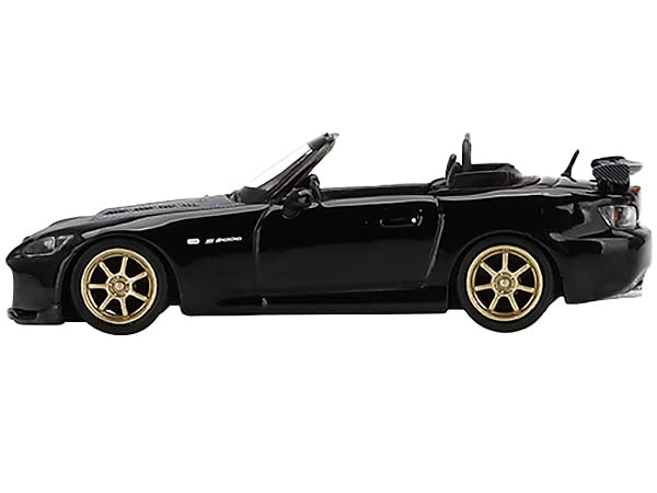 Truescale Miniatures S2000 (AP2) Mugen Convert. Berlina Black with Carbon Hood & Gold Wheels Ltd Ed to 3600 pcs 1/64 Diecast Model Car by True Scale Miniatures MGT00309