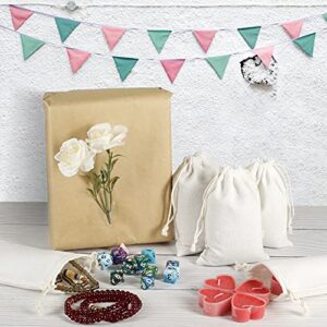 HRX Package 20pcs Muslin Bags 4x6 inches, Cotton Drawstring Jewelry Pouches Sachet Bags for Bridal Gift Bachelorette Party Favors DIY