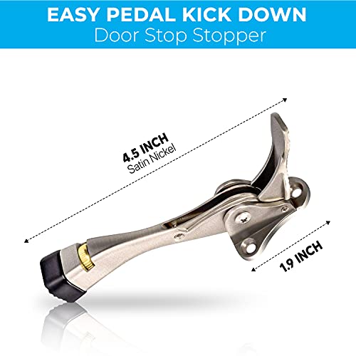 Easy Pedal Kick Down Door Stop Stopper Easy Step Door Kick Doorstop,Premium Quality,Height-Adjustable Rubber Foot,4 Inch