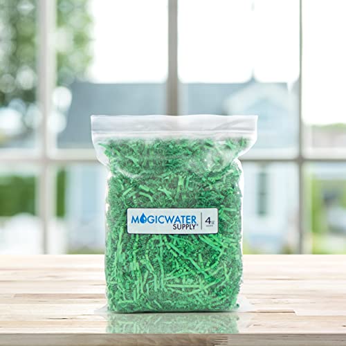 MagicWater Supply Crinkle Cut Paper Shred Filler (4 oz) for Gift Wrapping & Basket Filling - Green