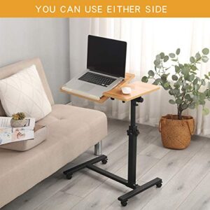 Rolling Laptop Table Lap Desk for Laptop Rolling Cart Tilting Overbed Bedside Table Overbed Desk Overbed Table with Wheels Adjustable Laptop Stand Sofa Side Table