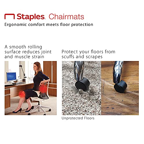 Staples 567298 45-Inch X 53-Inch Low Pile Carpet Chair Mat Lip