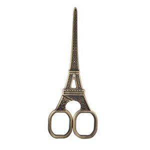 stainless steel scissors diy fashionable eiffel tower shape sewing shears art work dresser embroidery tool scissor(bronze)