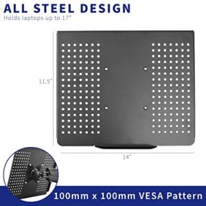 VIVO Laptop Notebook Steel Tray Platform Tray Only for VESA Mount Stand, Fits 100mm Plate Holes, Fits up to 17 inch Laptops, Black, Stand-LAP2