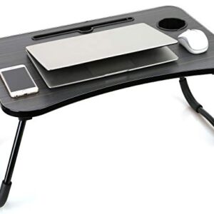 Laptop Desk Laptop Bed Tray Table Large Foldable Laptop Notebook Stand Desk with Ipad and Cup Holder Perfect for Breakfast, Reading, Working,Watching Movie on Bed/Couch/Sofa (Black Stripe)