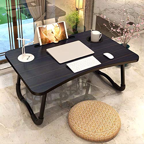 Laptop Desk Laptop Bed Tray Table Large Foldable Laptop Notebook Stand Desk with Ipad and Cup Holder Perfect for Breakfast, Reading, Working,Watching Movie on Bed/Couch/Sofa (Black Stripe)