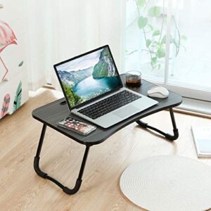 Laptop Desk Laptop Bed Tray Table Large Foldable Laptop Notebook Stand Desk with Ipad and Cup Holder Perfect for Breakfast, Reading, Working,Watching Movie on Bed/Couch/Sofa (Black Stripe)