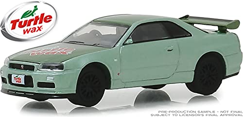 GreenLight 1/64 2000 Nissan Skyline GT-R (R34) - Two-Tone Green - Turtle Wax 30017 [Shipping from Canada]