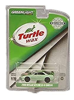 GreenLight 1/64 2000 Nissan Skyline GT-R (R34) - Two-Tone Green - Turtle Wax 30017 [Shipping from Canada]