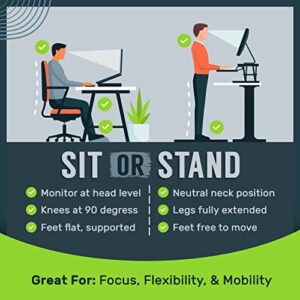 TechOrbits Standing Desk Converter - Particle Board, Adjustable Height Sit to Stand Up Desk Riser for Home Office - Computer, Laptop & Dual Monitor Workstation & Machine Stand - 32 Inch, Wood