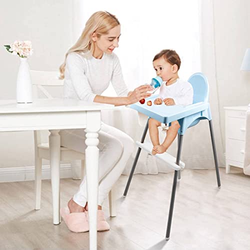 High Chair Footrest Compatible with IKEA Antilop 100% Natural Wood Bamboo Footrest Non-Slip Adjustable Footrest with 4 Rubber Rings and 2 Metal Rings (White)