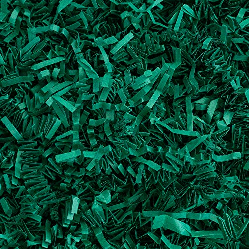 MagicWater Supply Crinkle Cut Paper Shred Filler (1/2 LB) for Gift Wrapping & Basket Filling - Forest Green