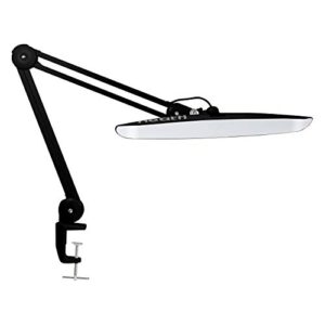 neatfi xl 2,200 lumens led task lamp with clamp, 24w super bright desk lamp, 117 pcs smd led, 20 inches wide lamp, 4 level brightness, dimmable, eye-caring led lamp, table clamp led light (black)