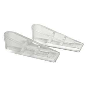 anti-skid, clear pva door wedge stoppers – antifragile, durable plastic – set of 2