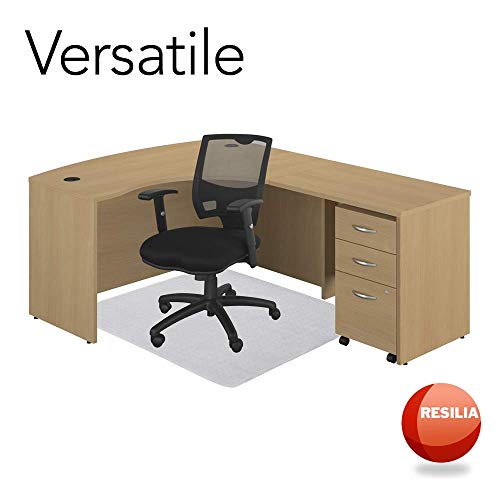 Resilia Office Desk Chair Mat - for Low Pile Carpet (with Grippers) Clear, 30 Inches x 48 Inches, Made in The USA