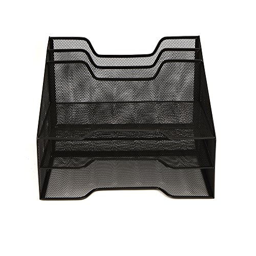 Mind Reader Desk Mesh Organizer Storage, 5 Compartment, Black