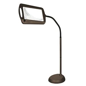 daylight24 402039-brnz full page 8 x 10 inch led illuminated floor, bronze magnifier lamp