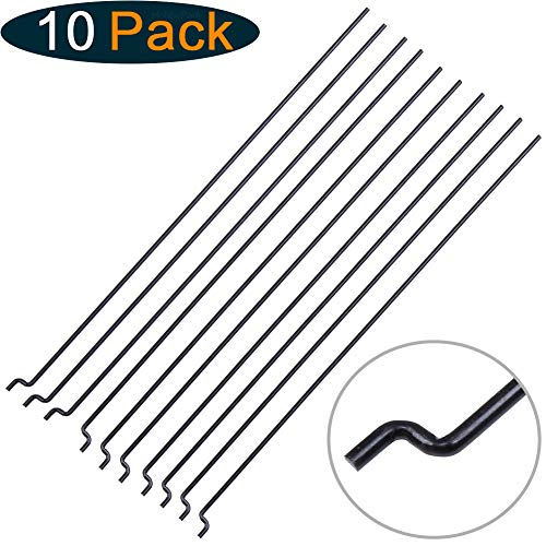 Hobbypark Φ1.2mm x L120mm Steel Z Style Pull / Push Rods Parts for RC Airplane Plane Boat Replacement (Pack of 10)