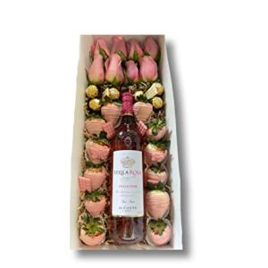 12-Pack 20" x 7" x 4" Bakery Box with Window, Rose and Wine Box, Box for Strawberries and Treats, Valentines Day Gift Box (WHITE)